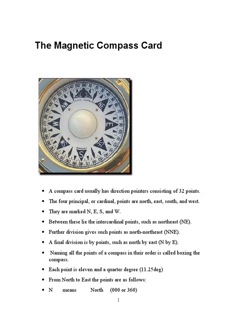 The Magnetic Compass Card | PDF | Compass | Gyroscope