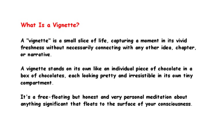 Understanding Vignettes in Writing | PDF | Philosophy | Art