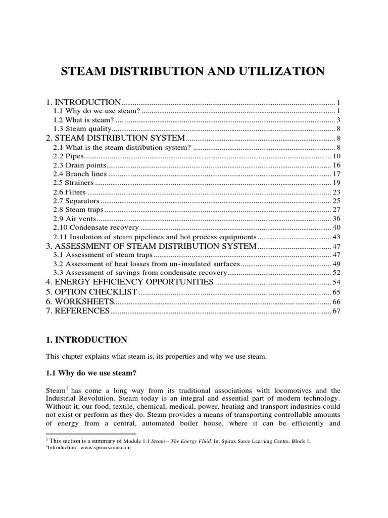 Chapter - Steam Distribution and Utilization | PDF