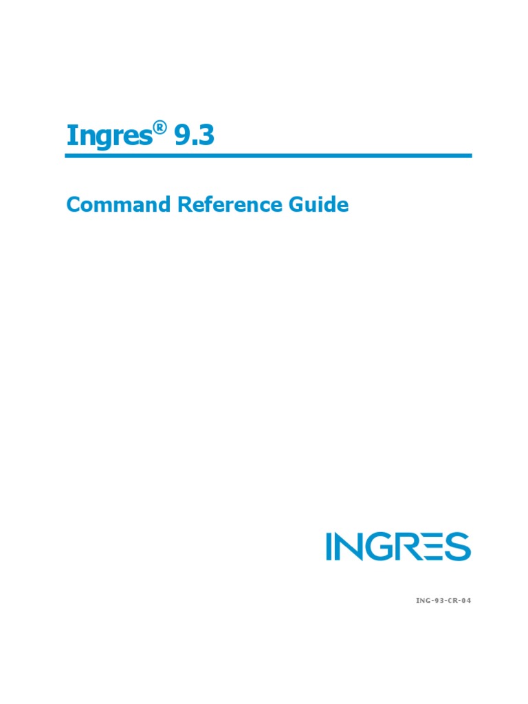 Ingres Command Ref | PDF | Command Line Interface | Sql