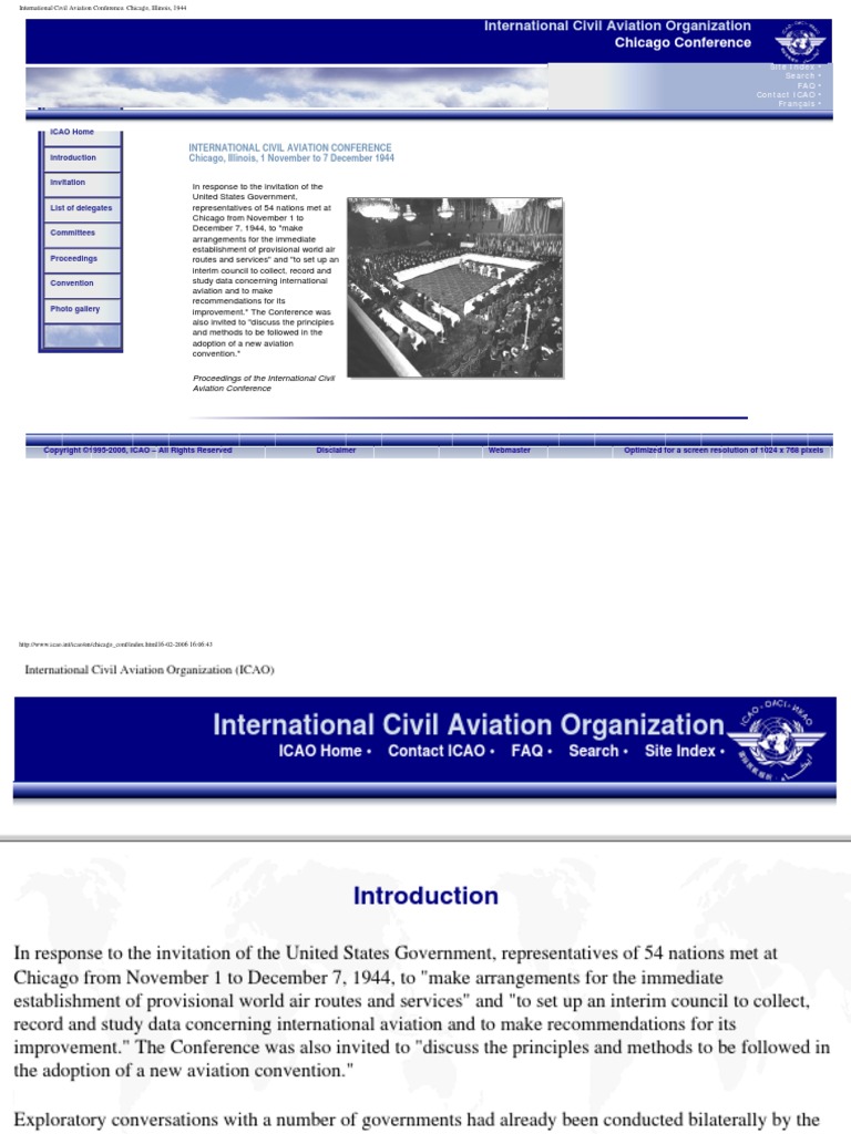 International Civil Aviation Conference. Chicago, Illinois, 1944 | PDF ...