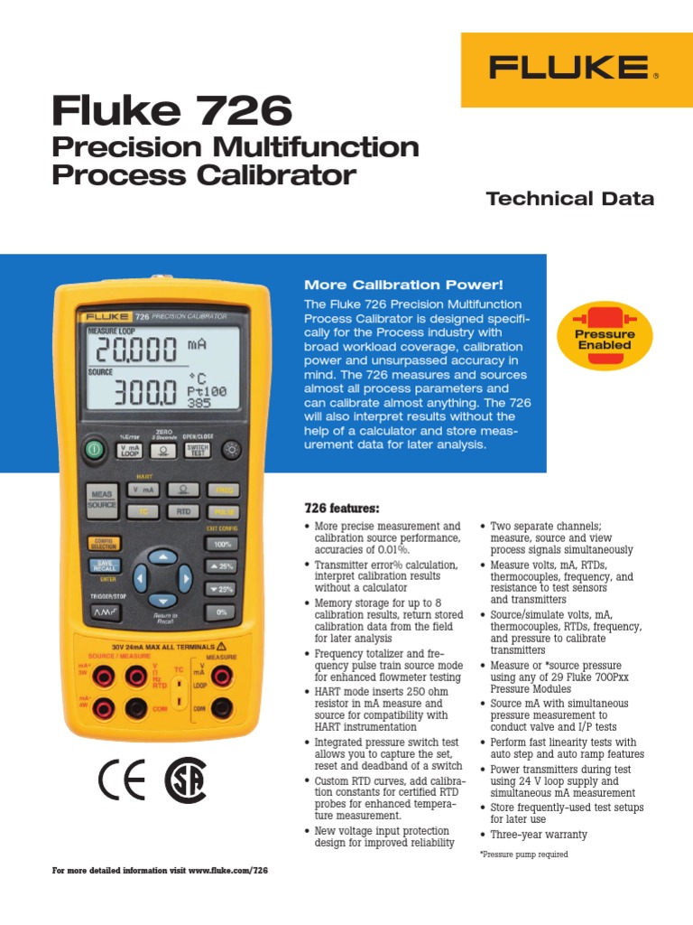 FLUKe 726 Model Manual for Users | Calibration | Thermocouple | Free 30 ...