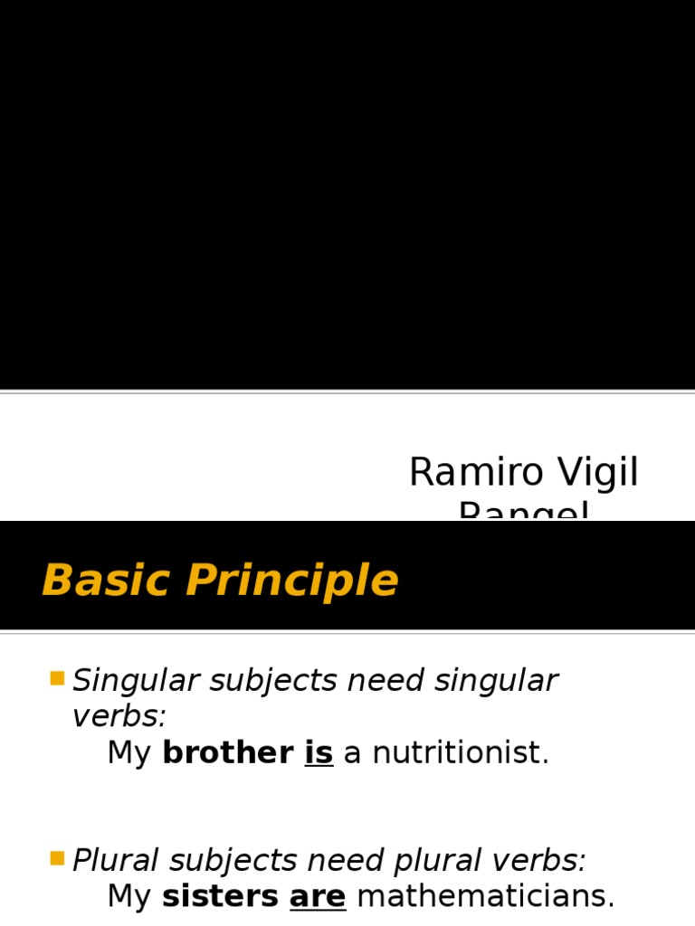 Ramiro Vigil Subject Verb Agreement | PDF