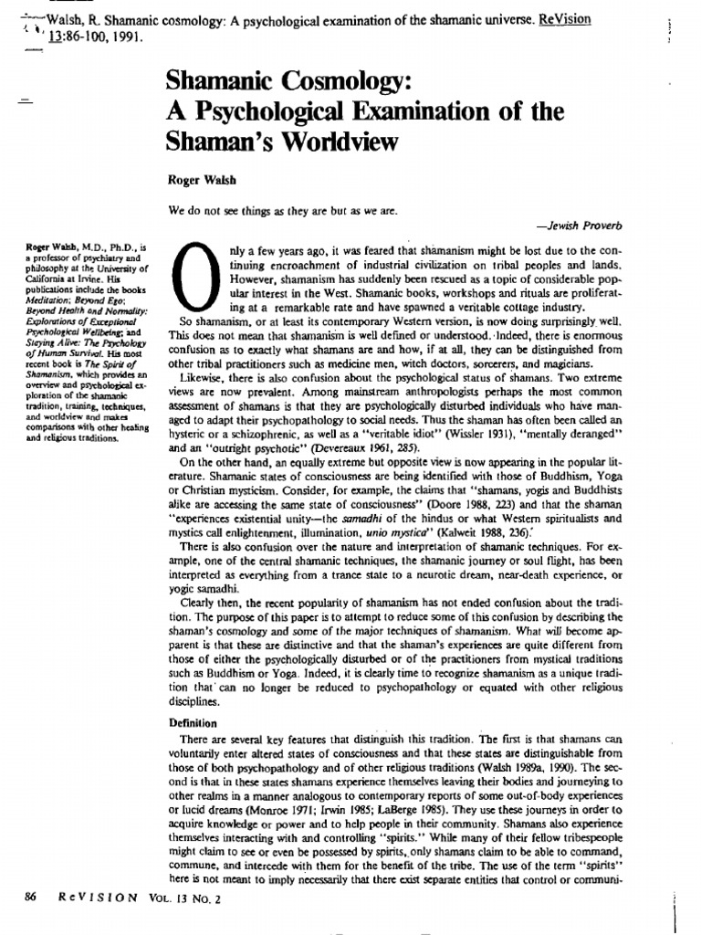 Shamanic Cosmology: A Psychological Study | PDF | Shamanism | Mysticism