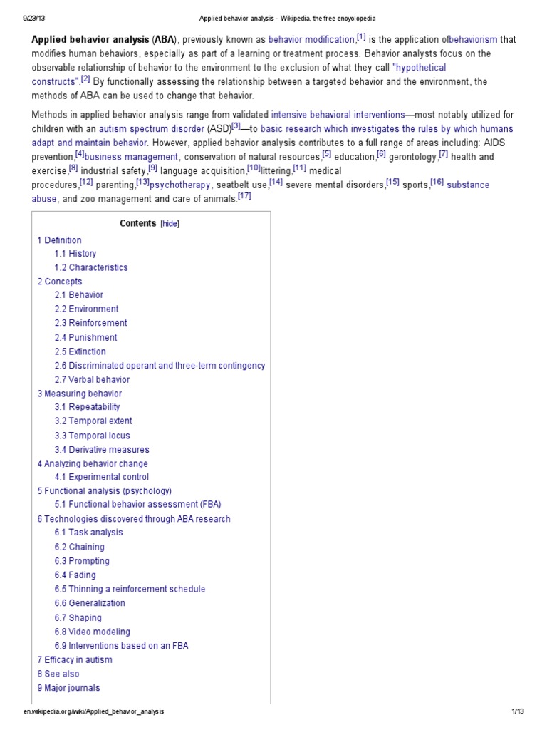 Applied Behavior Analysis | PDF | Reinforcement | Behaviorism