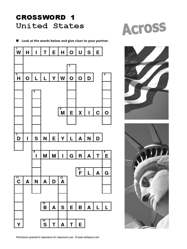 Crossword United States | PDF | Language Arts & Discipline