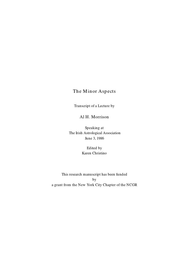 The Minor Aspects | PDF