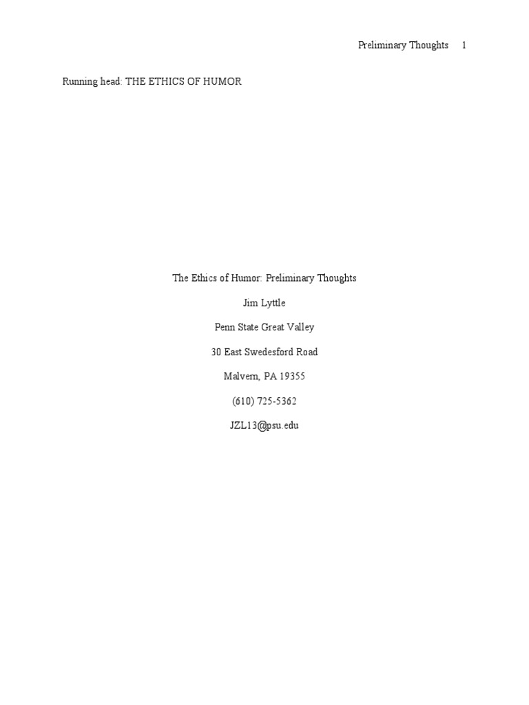 Ethics of Humor | PDF | Humour | Jokes