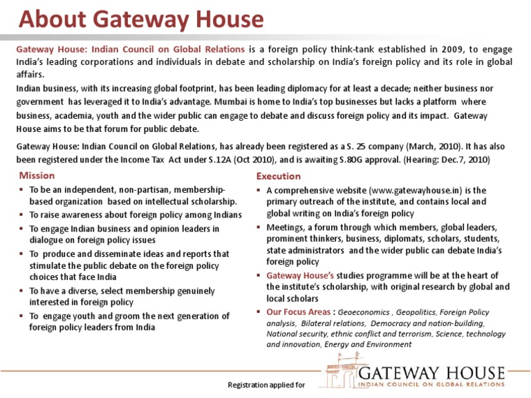 Gateway House: Indian Council On Global Relations | PDF | Business