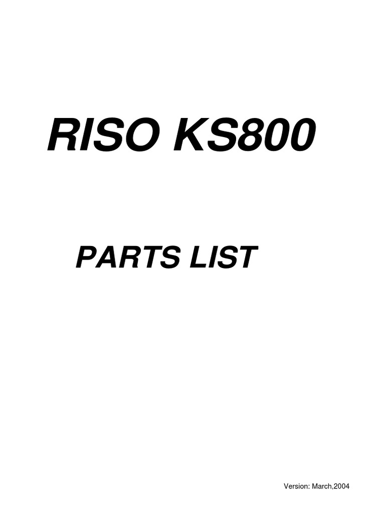 KS800 Parts List Completo 1 | PDF | Clutch | Belt (Mechanical)