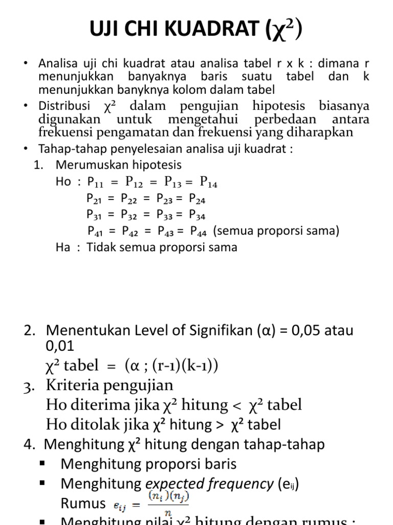 UJI CHI KUADRAT (χ²) | PDF