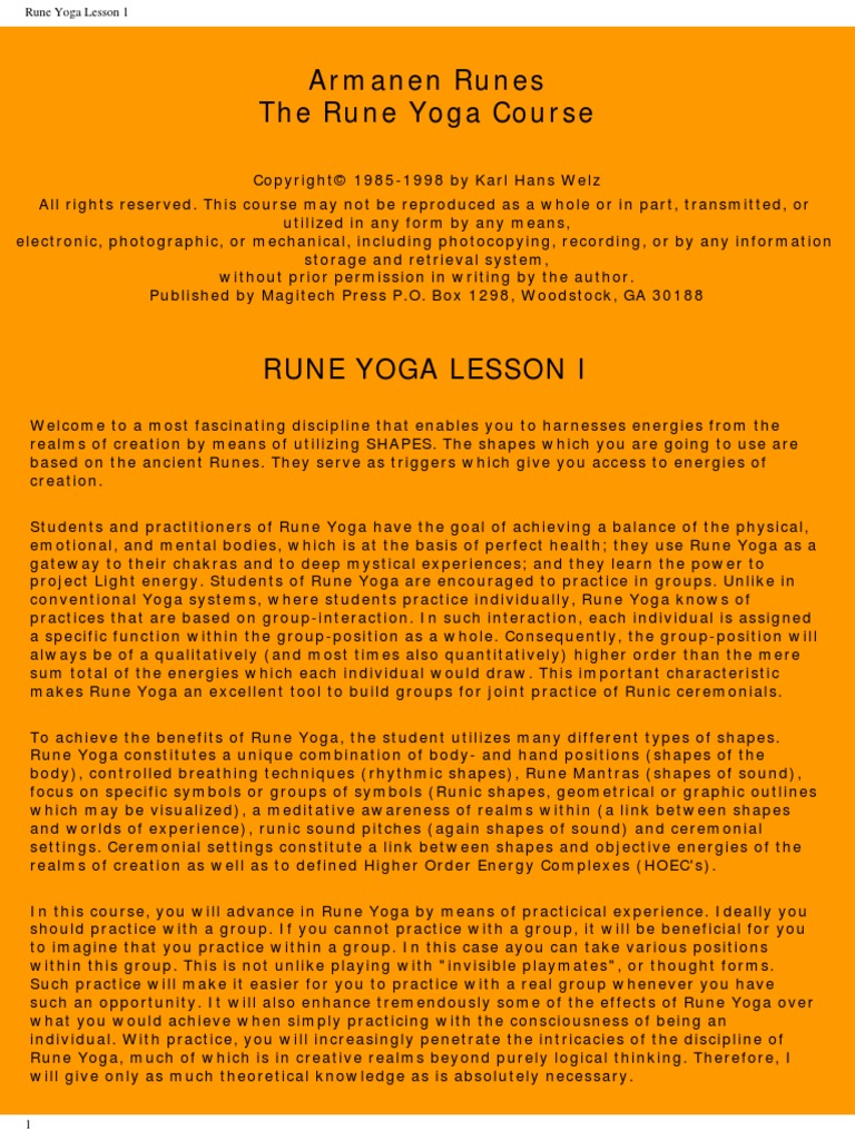 Rune Yoga Course | PDF | Plane (Esotericism) | Chakra