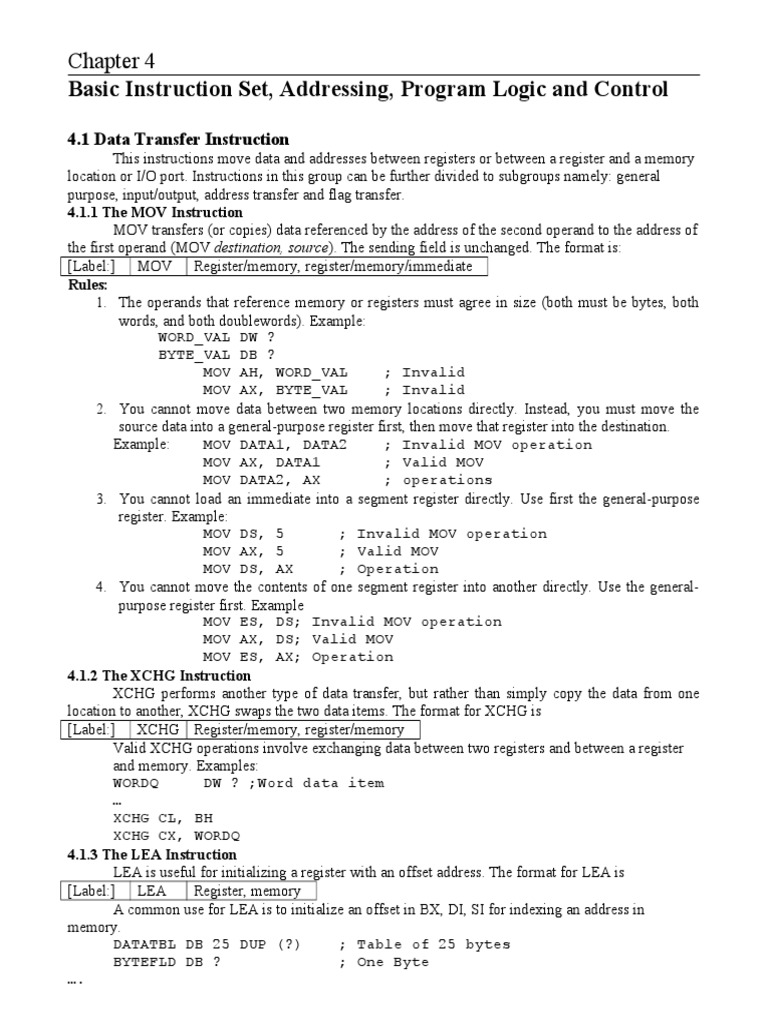 Chapter 4 | PDF | Instruction Set | Assembly Language