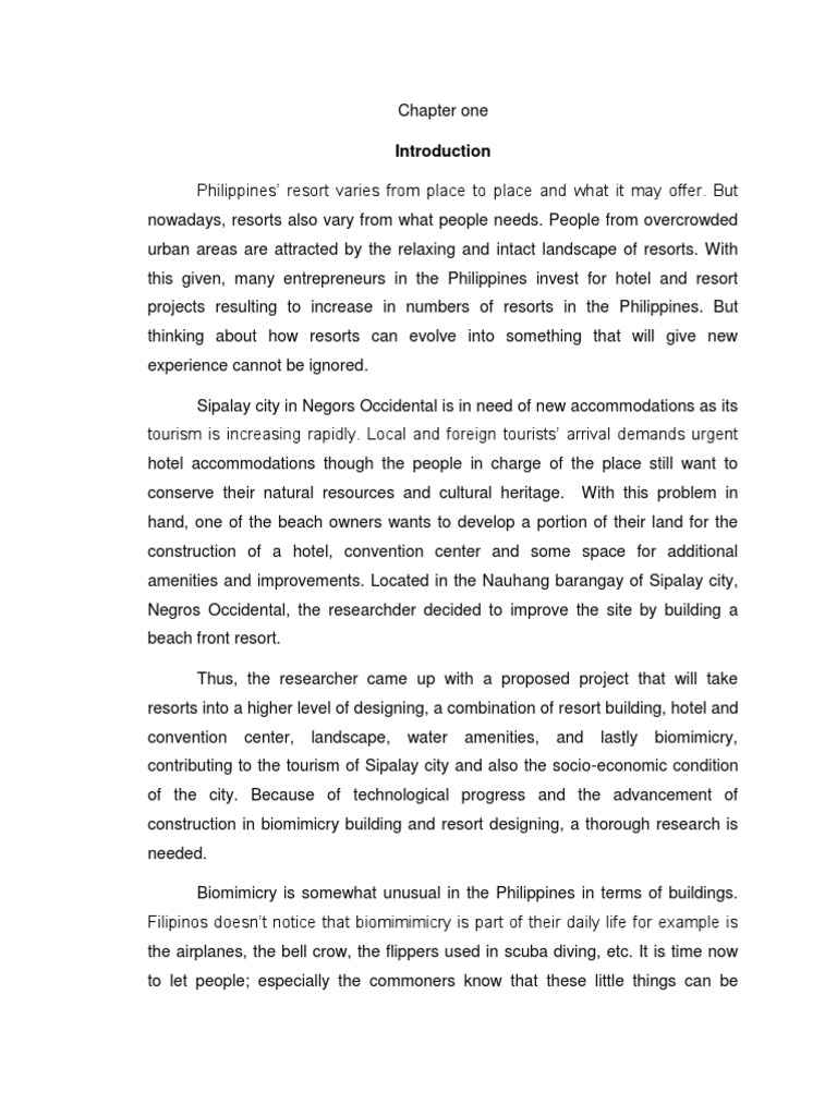 Eco Tourism Resort Thesis Proposal | PDF | Survey Methodology | Resort