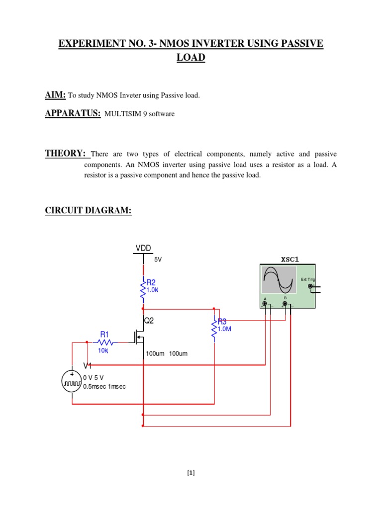 Exp 3 Cad (Nmos Inverter Passive Load) | PDF
