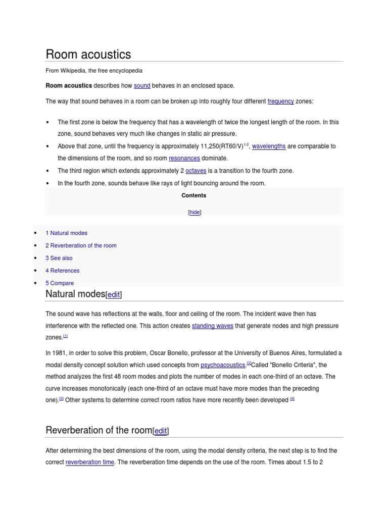 Room Acoustics: Natural Modes | PDF | Sound | Global Positioning System