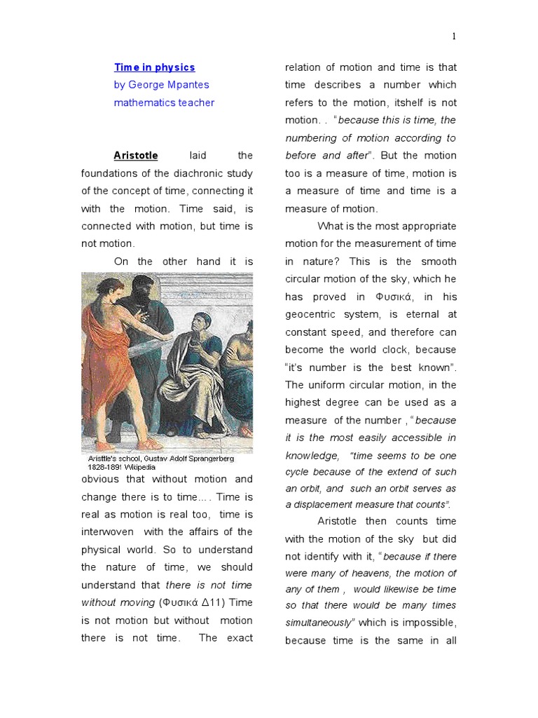 Time in Physics | PDF | Motion (Physics) | Space