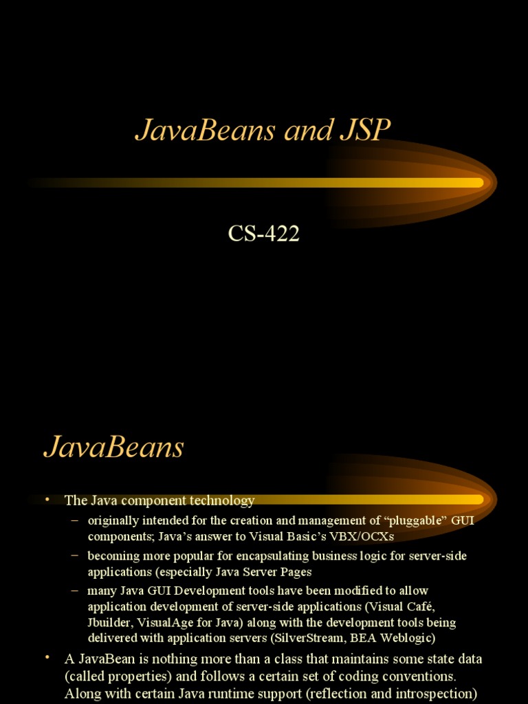 Java Beans 4 JSP | PDF | Java Server Pages | Method (Computer Programming)