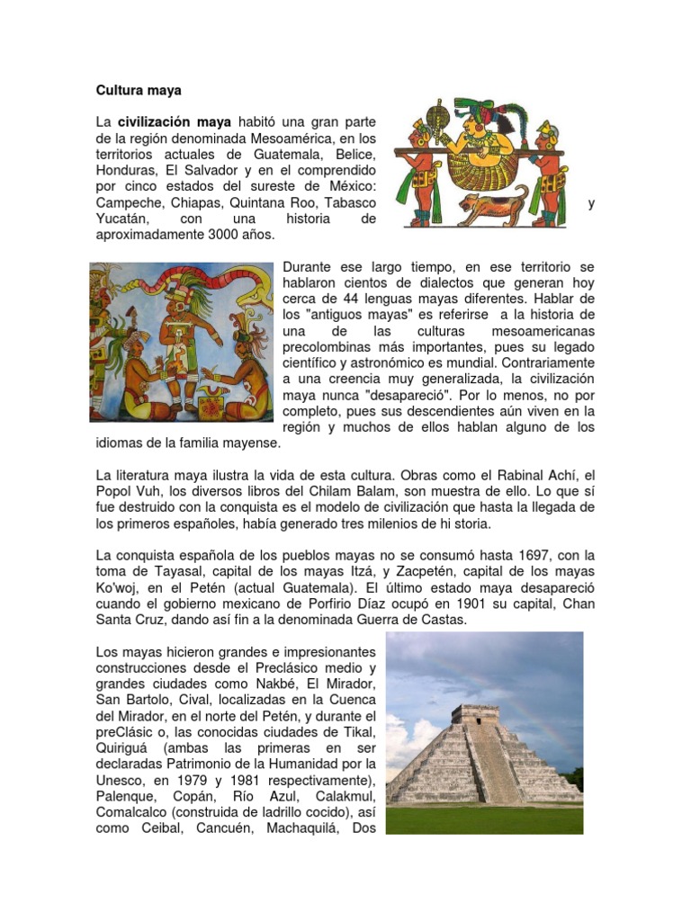 Cultura Maya | Civilización maya | Pueblos mayas