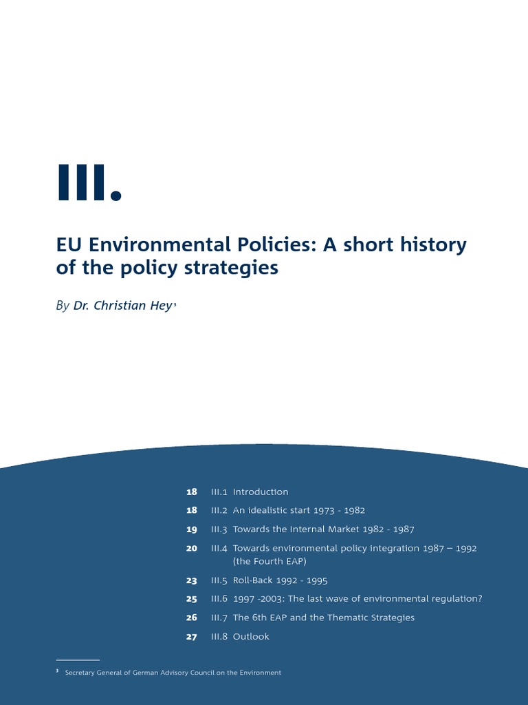 History of EU Environmental Policies | PDF | Environmental Policy ...