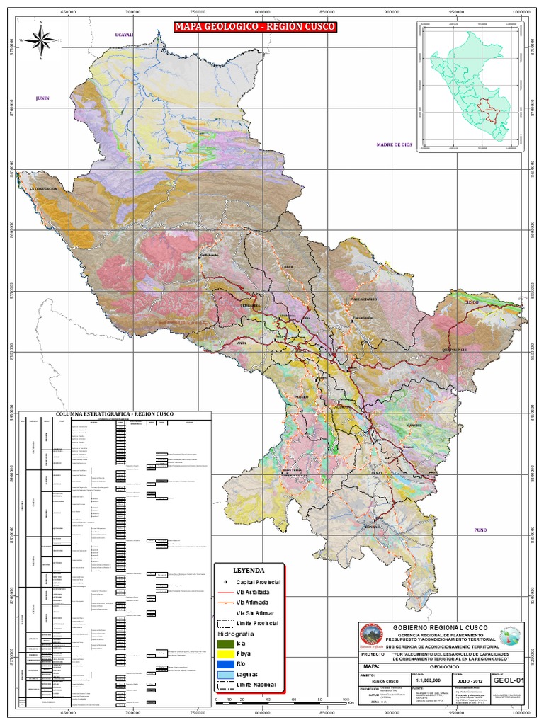 03 Mapa Geologico Region CUSCO | PDF | Geodesia | Geomática