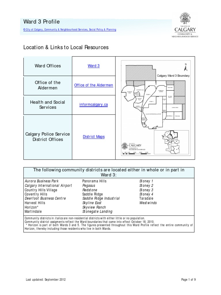 Ward 3 Profile | PDF | Canada | First Nations