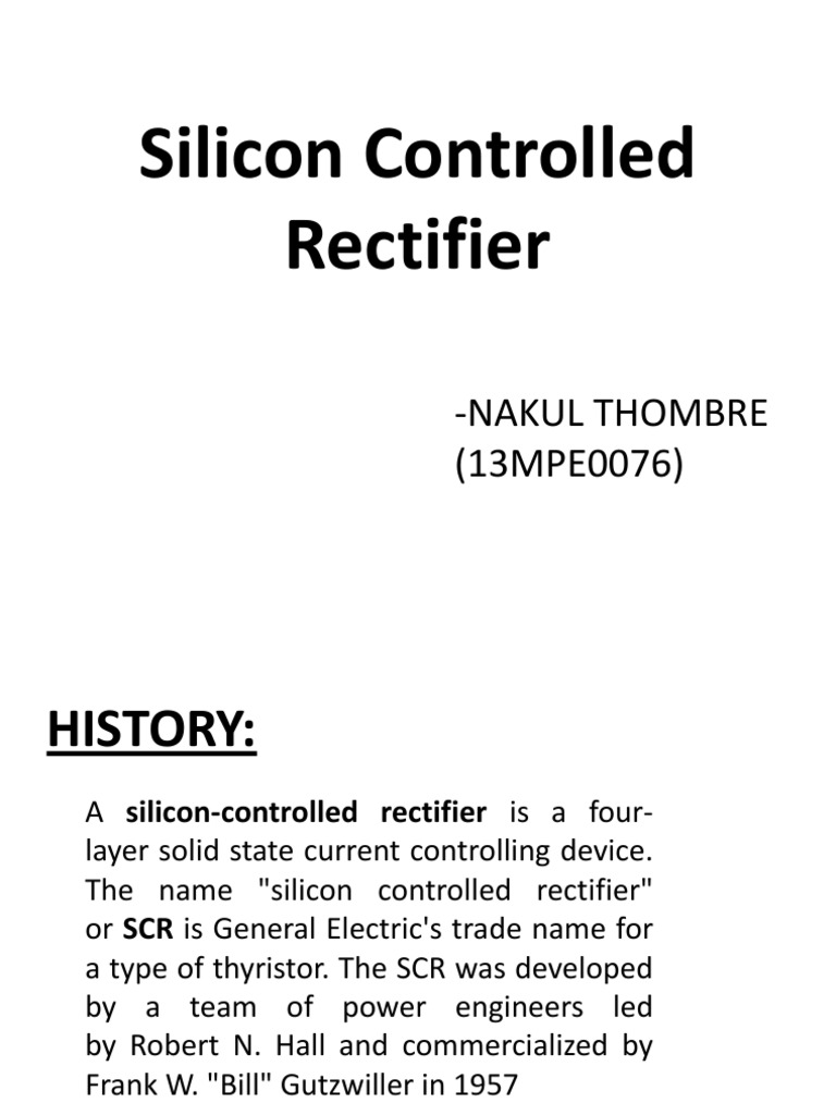 Overview of Silicon Controlled Rectifiers | PDF