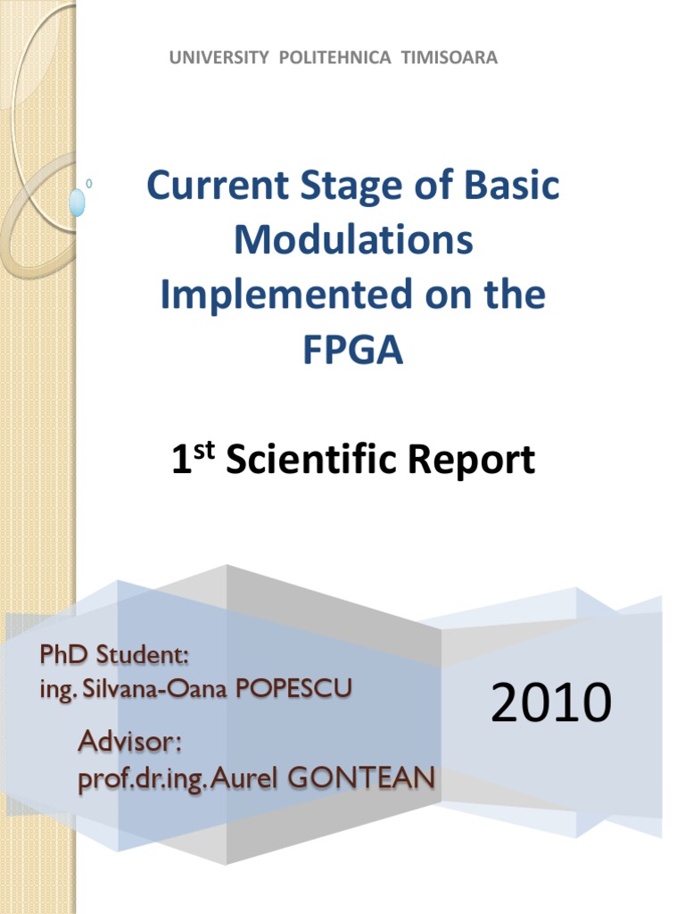 Current Stage of Basic Modulations Implemented On The Fpga: 1 Scientific Report | PDF ...