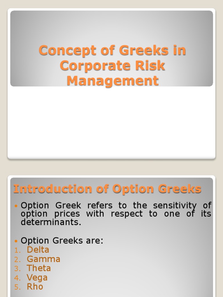 Greeks | Greeks (Finance) | Option (Finance)