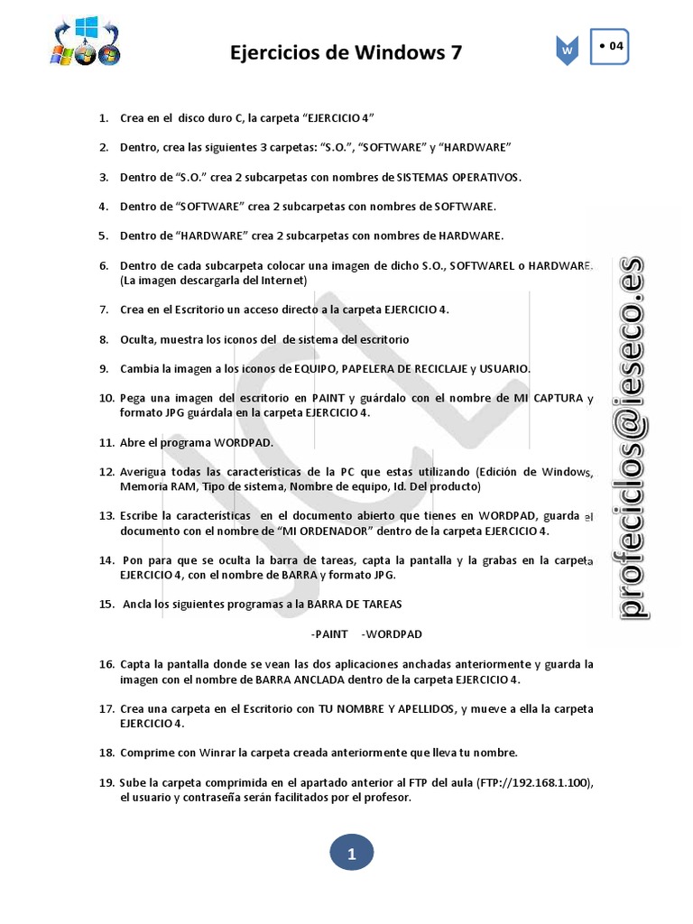 Ejercicio de Windows-04 | PDF | Microsoft Windows | Hardware de la computadora