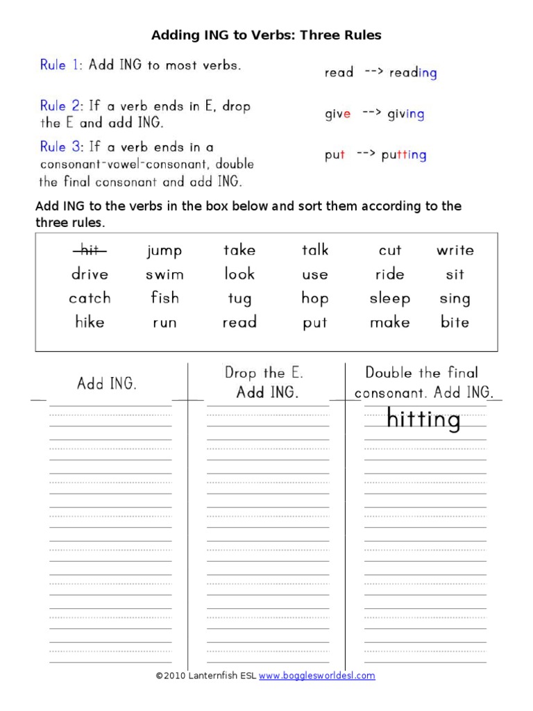 Adding Ing To Verbs | PDF | Foreign Language Studies | Computers