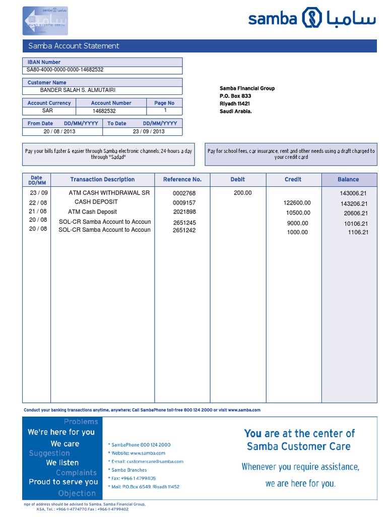Bank Statment | PDF