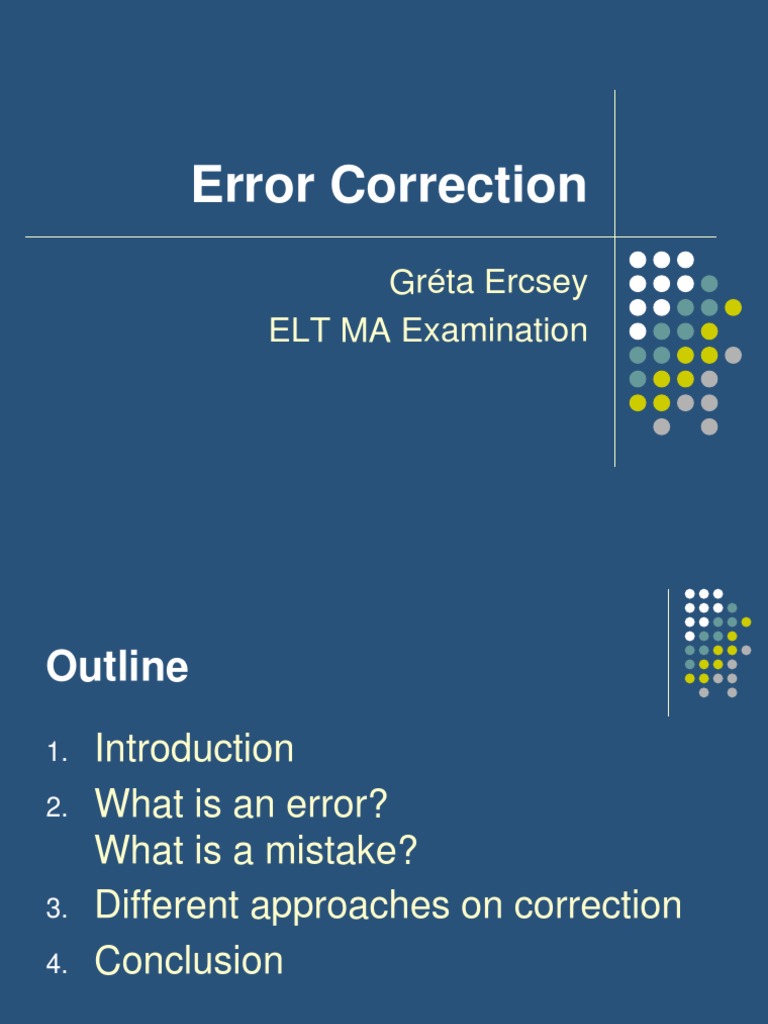 Error Correction | PDF | Second Language Acquisition | Language Education