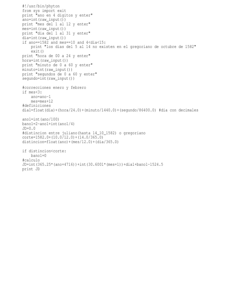 Dia Juliano Python | PDF