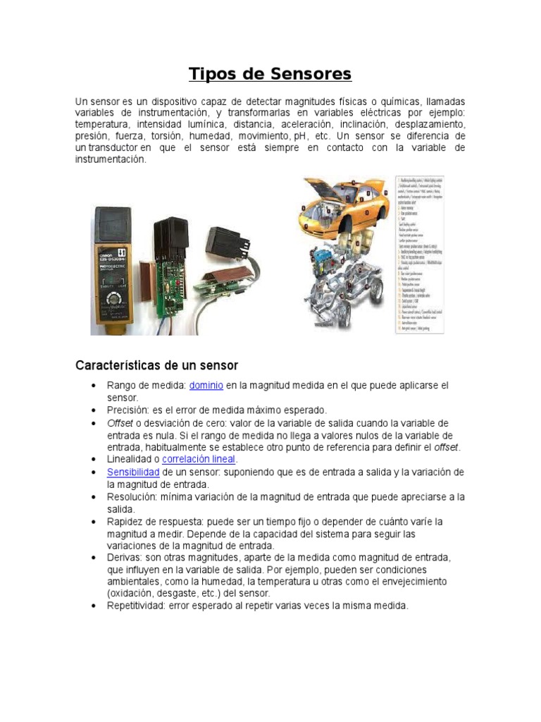Tipos de Sensores | PDF | Sensor | Electromagnetismo