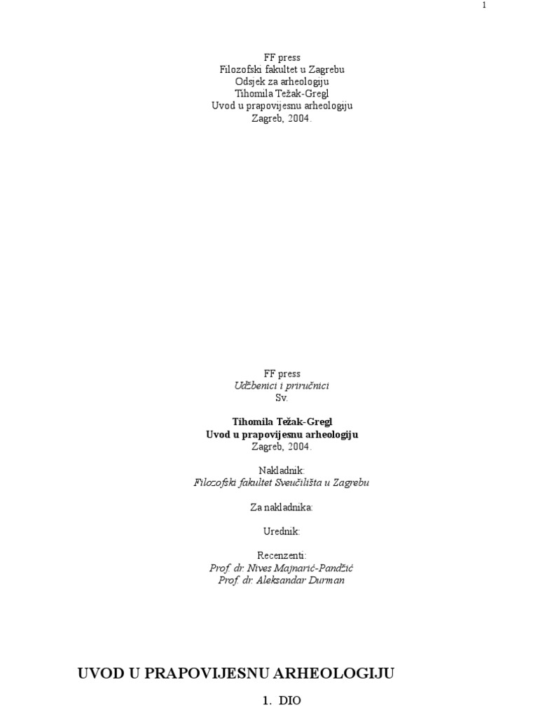 Skripta Za Uvod U Arheologiju | PDF