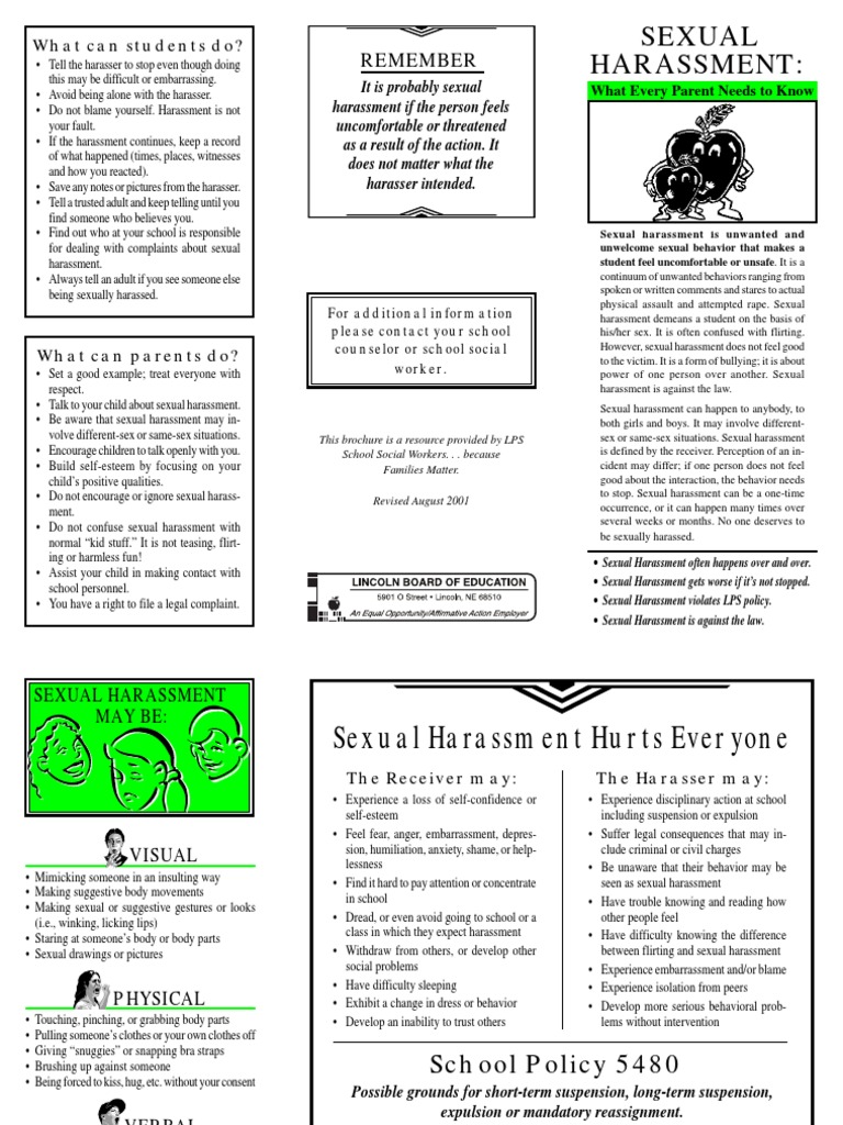 Sexual Harassment Brochure | PDF | Sexual Harassment | Harassment
