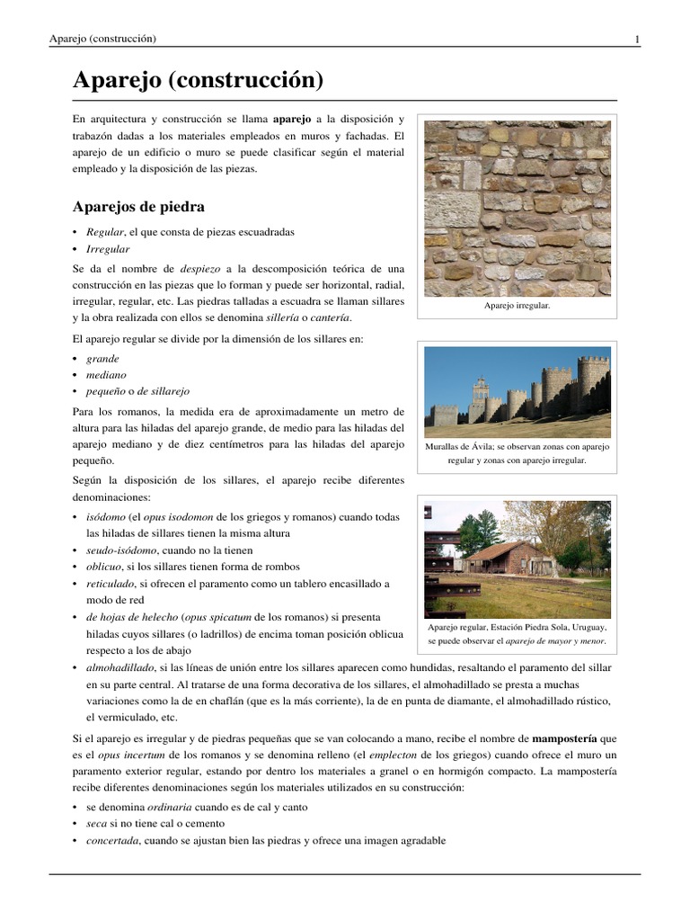 Aparejo (Construcción) | PDF | Construyendo tecnología | Elementos ...