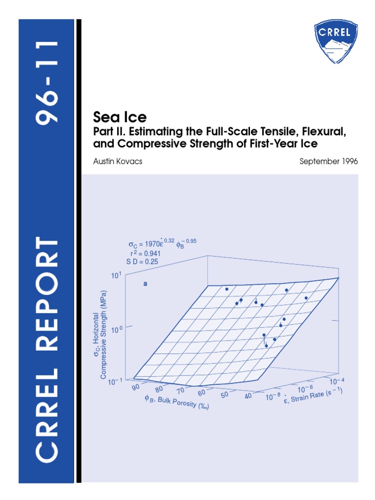 Sea Ice Estimating Strength of First Year Ice CRREL 96-11 | PDF | Sea ...