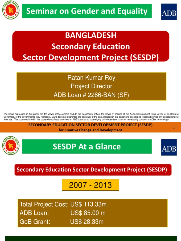 Bangladesh: Secondary Education Sector Development Program | PDF | Curriculum | Asian ...