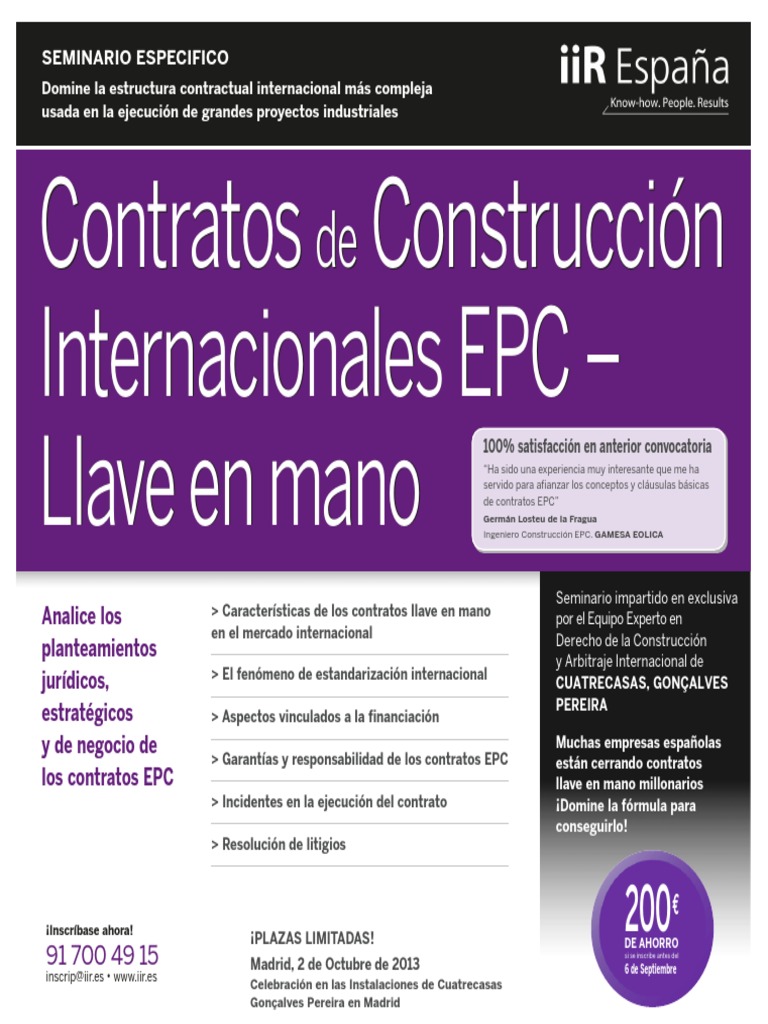 Contratos EPC Llave en Mano | PDF | España | Madrid