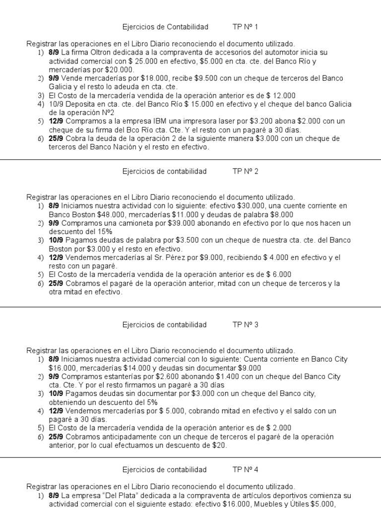 Ejercicios de Contabilidad | PDF