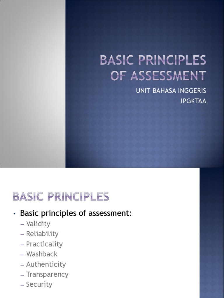 Principles of Effective Assessment | PDF | Test (Assessment) | Multiple ...