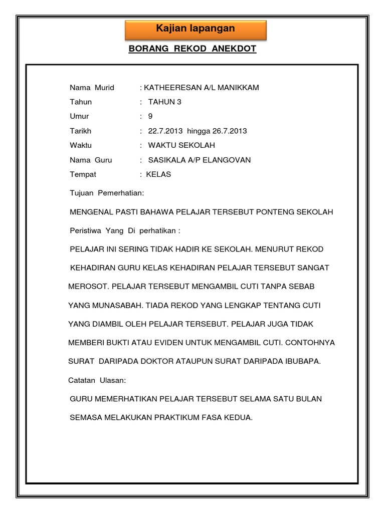 Borang Rekod Anekdot........ | PDF