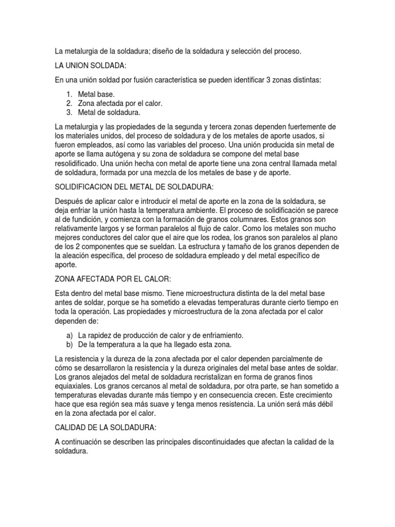 La Metalurgia de La Soldadura | Descargar gratis PDF | Soldadura | Construcción