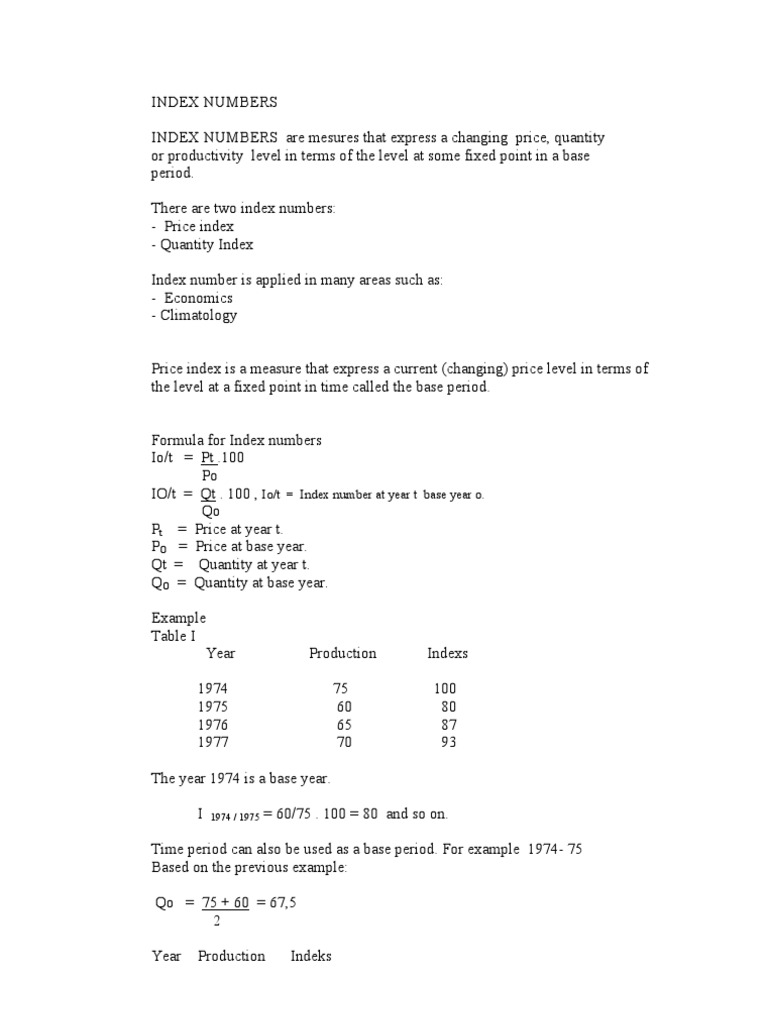 Index Numbers | PDF | Index (Economics) | Price Indices