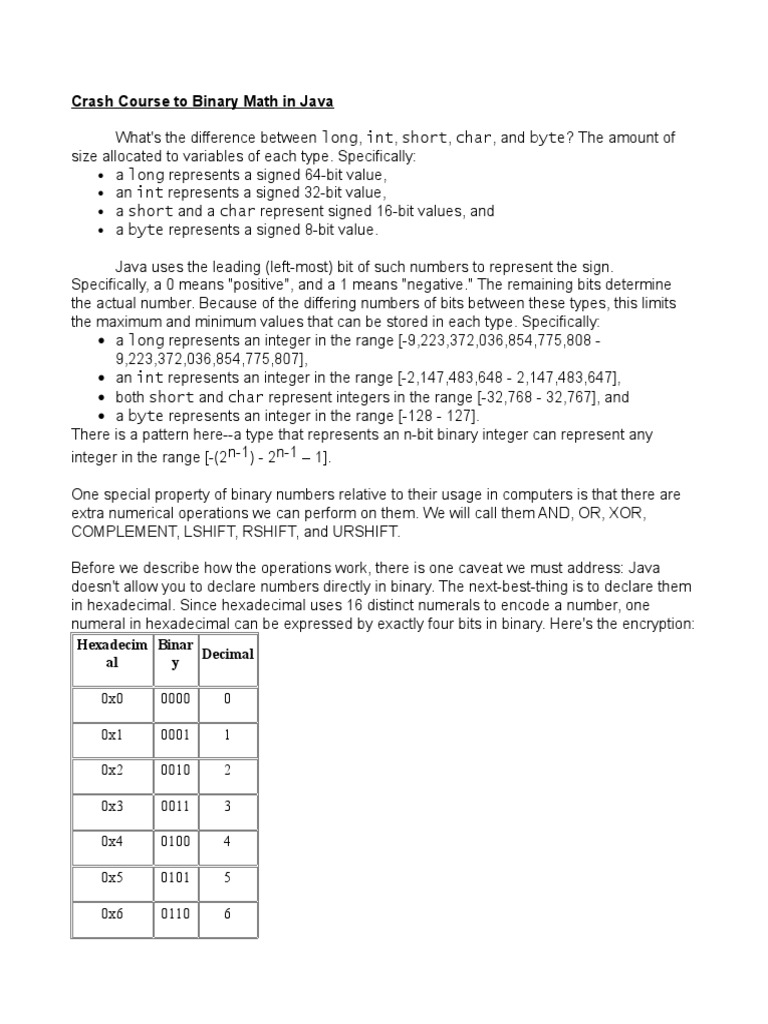 Bit Manipulation Tutorial PDF | Download Free PDF | Integer (Computer Science) | Computer ...