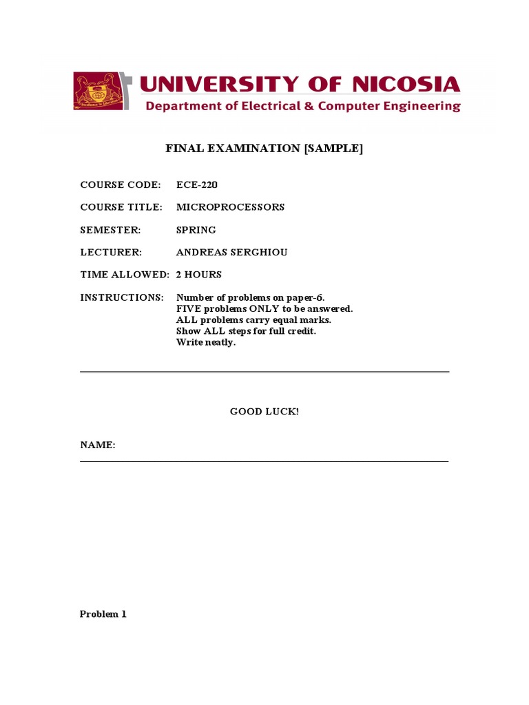 Ceng 280 F s00 (Sample) | PDF