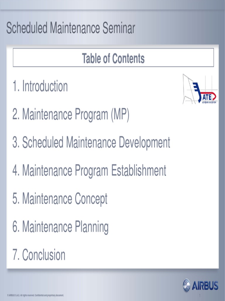 Scheduled Maintenance Program Seminar - 1. Introduction | PDF ...