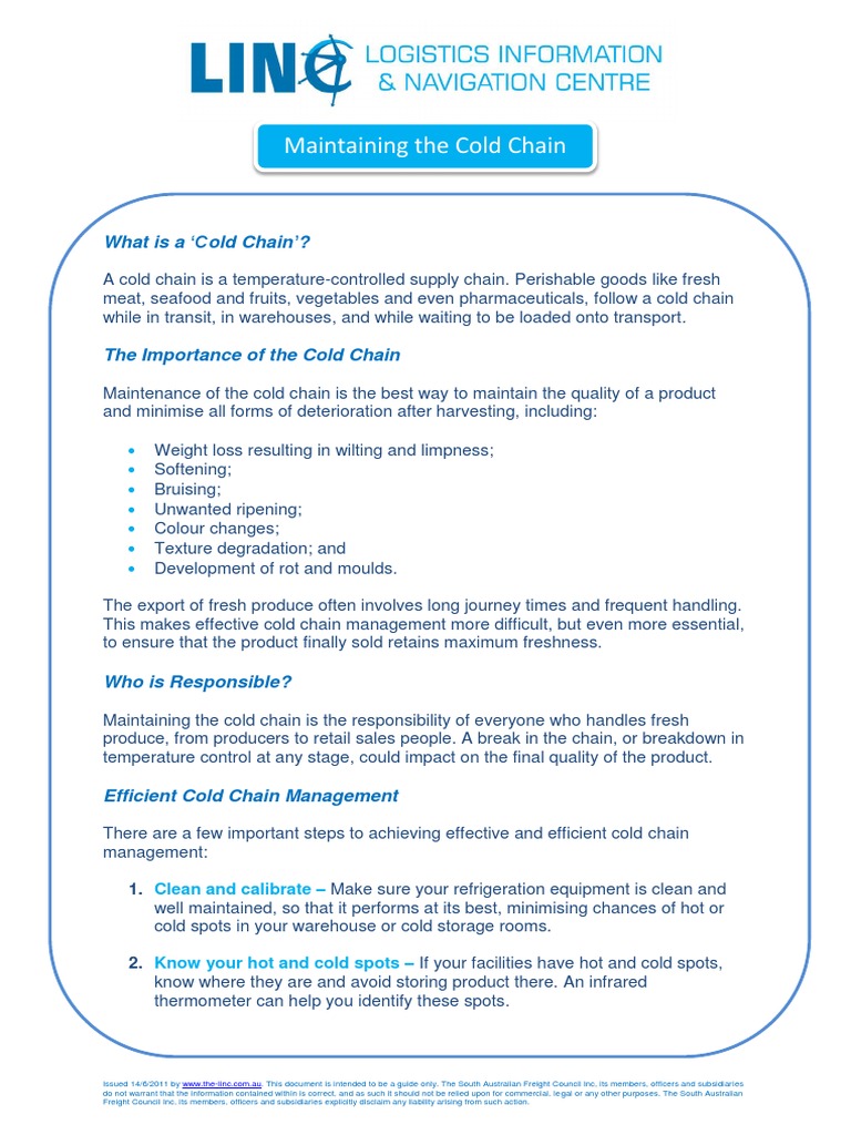 67 Cold Chain Updated Fact Sheet 1462011 PDF | PDF | Warehouse | Shelf Life